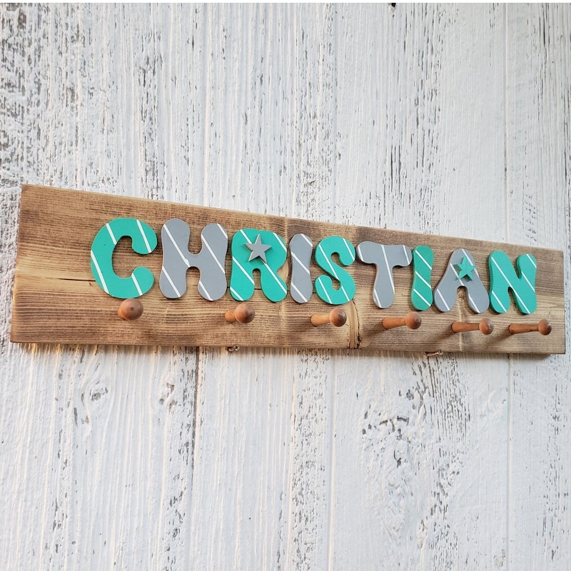 Wooden Peg Rack - Etsy