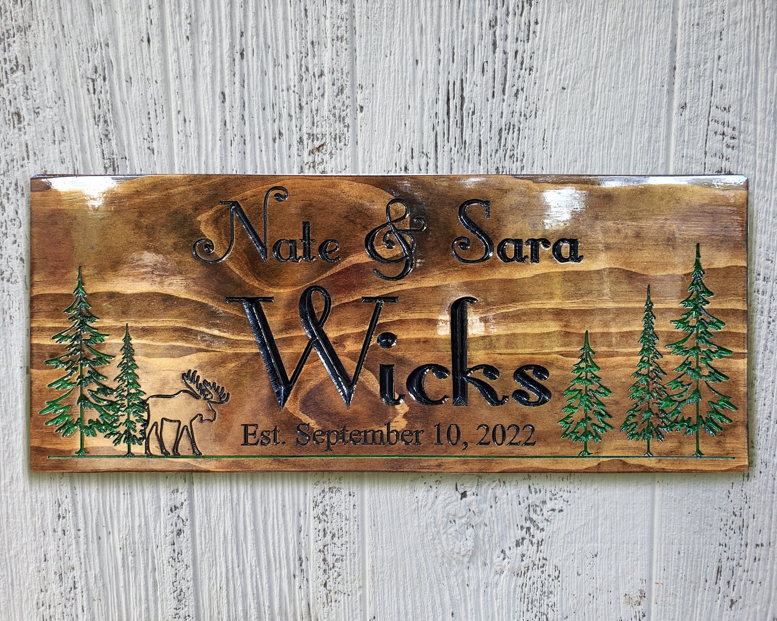 Carved Last Name Name Sign Address Sign for House Custom - Etsy