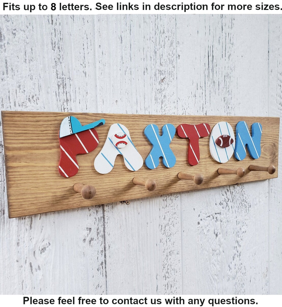 Vintage Styled Name Personalized Rack, Custom Coat Rack, Wooden Peg ...