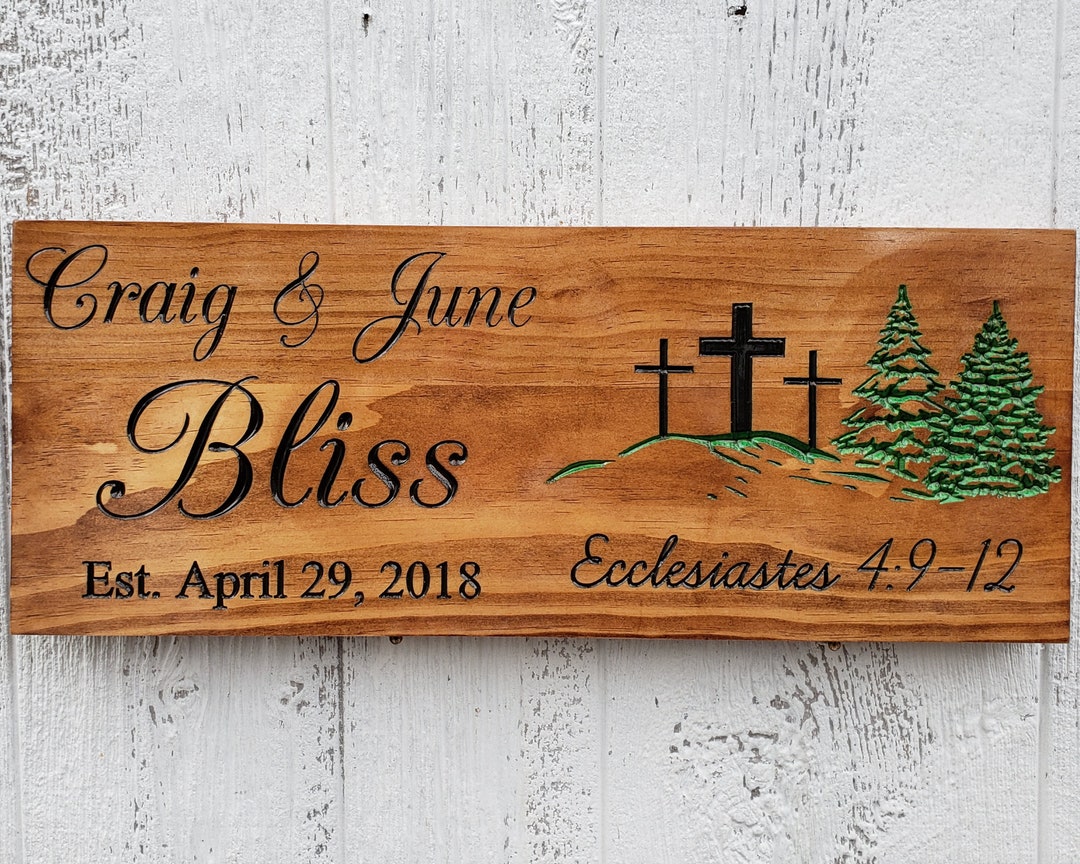 Custom Carved Sign With Christian Theme; Personalized With Your Name or ...