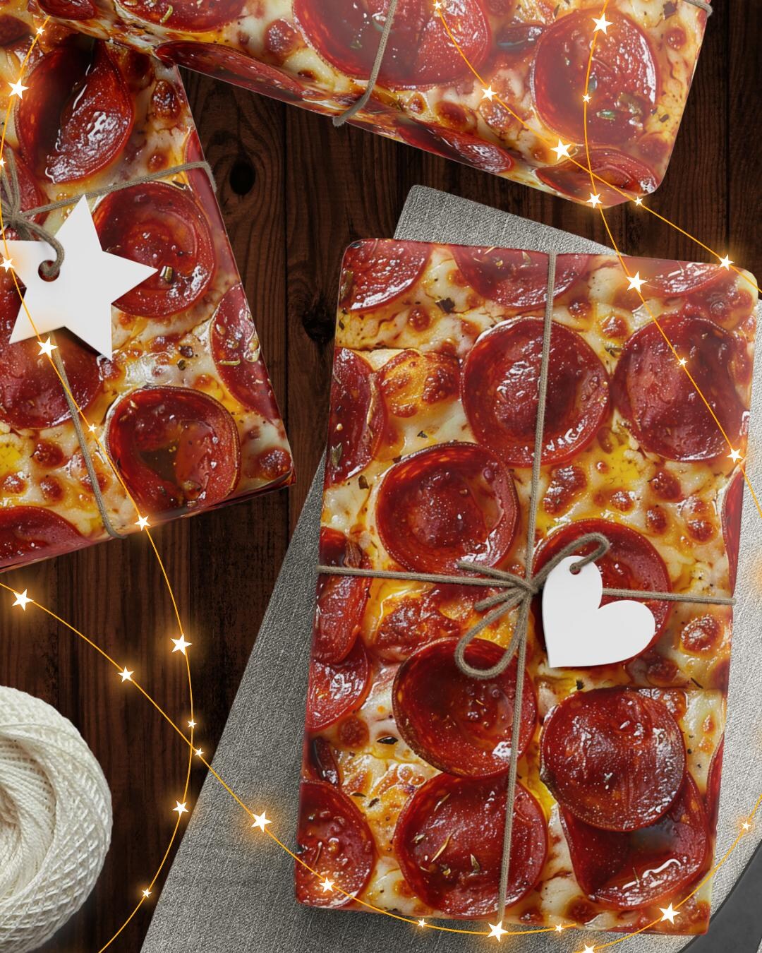 Pepperoni Pizza Wrapping Papers Pack | Funny Pizza Birthday Foodie Gift ...