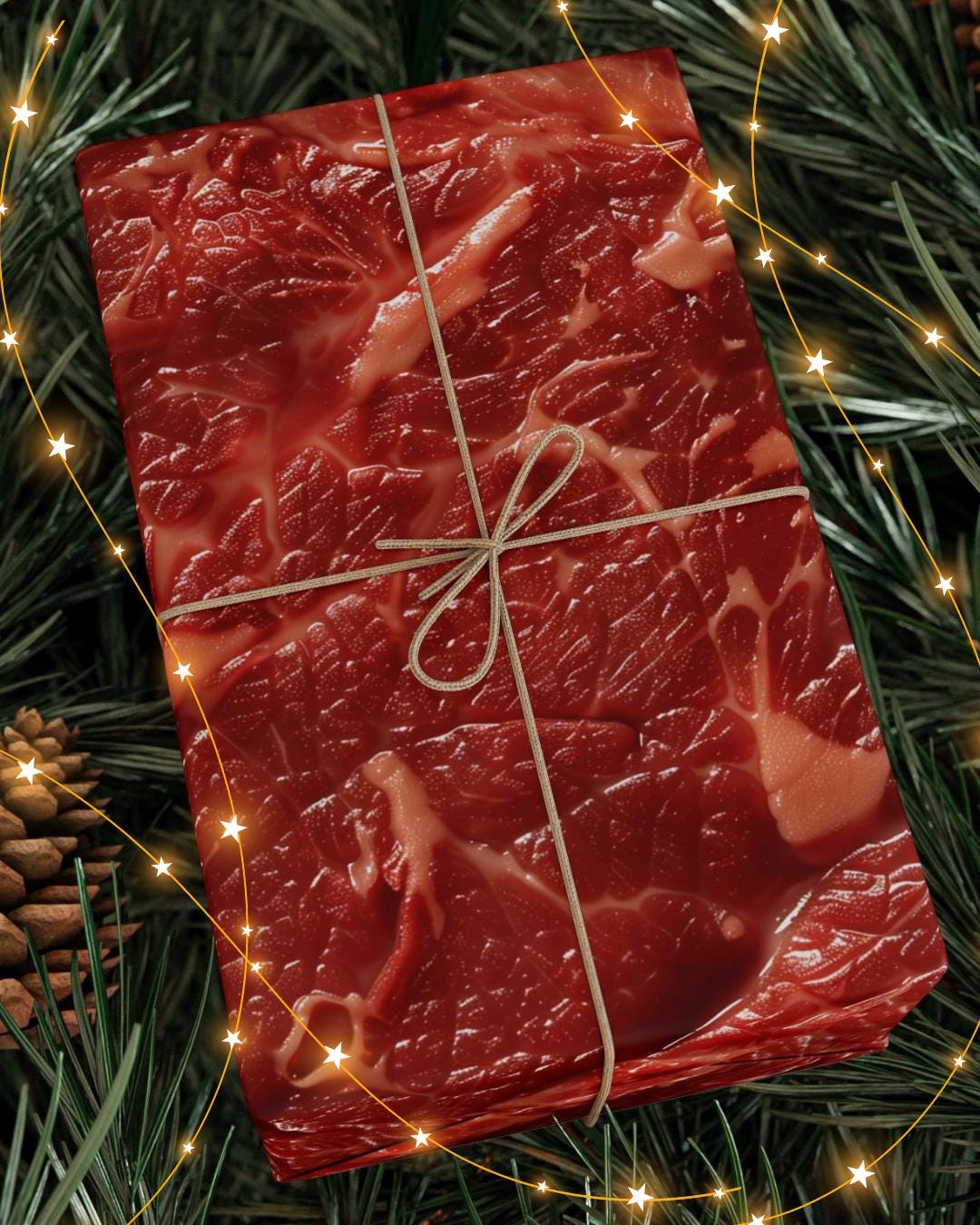 Funny Raw Beef Steak Wrapping Papers, Gag Raw Meat Wrapping Paper, Beef ...