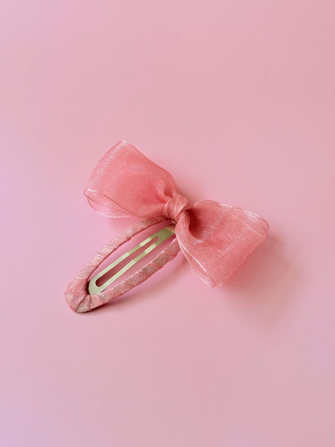 Sheer Organza Bow Snap Clip for Girls – Lightweight Baby Girl Hair ...
