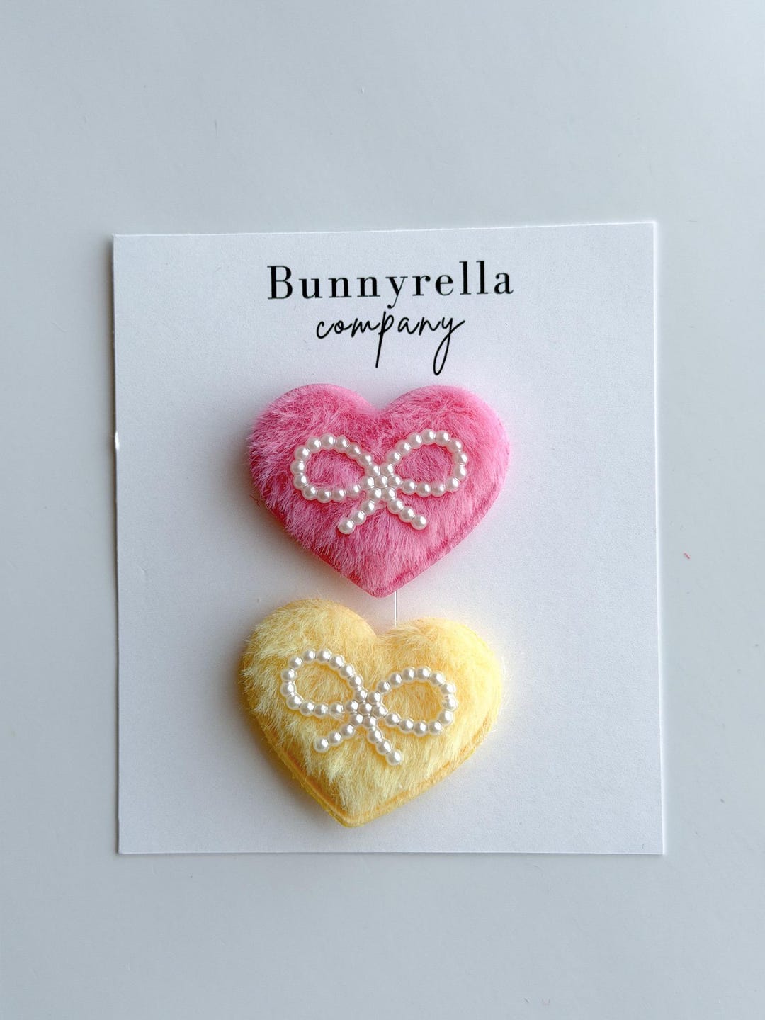 Fuzzy Heart Hair Clips, Pearl Bow, Girls Accessories - Etsy
