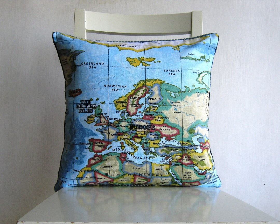 Europe Atlas Map 16 X 16 Cusion Cover - Etsy