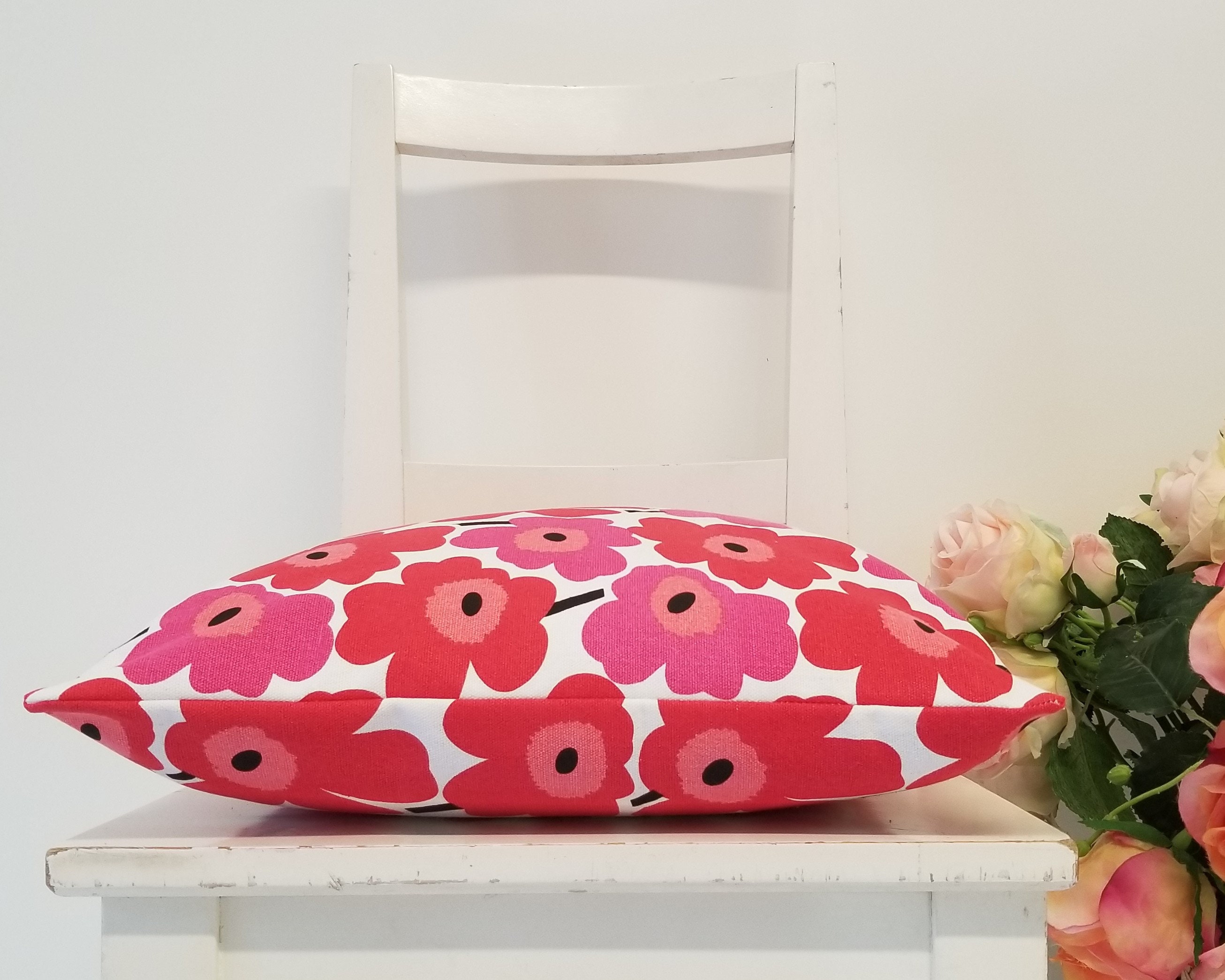 Marimekko 18 X 18 Pieni Unikko Cotton Canvas Red Poppies - Etsy