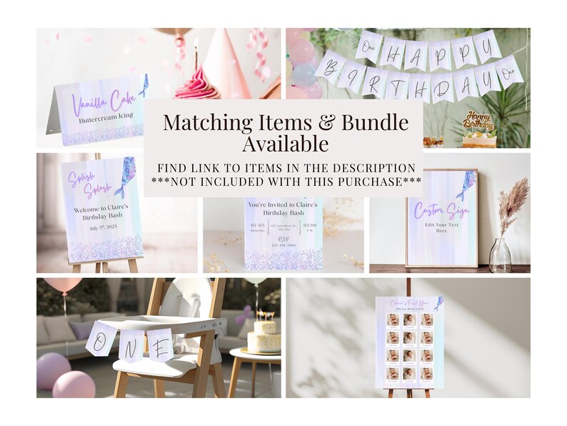 Mermaid Birthday Welcome Sign | Under the Sea Party Decor (editable ...