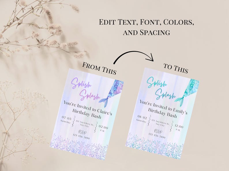 Mermaid Birthday Welcome Sign | Under the Sea Party Decor (editable ...