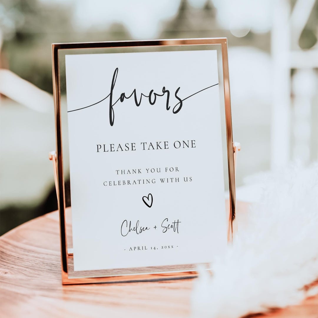 Editable Favor Sign Template | Printable Wedding Reception Sign | Take ...