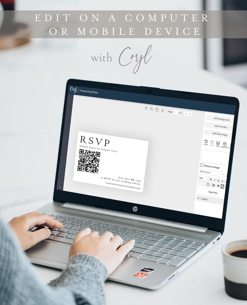 RSVP Card With QR Code | Modern Wedding RSVP Template | Minimalist ...