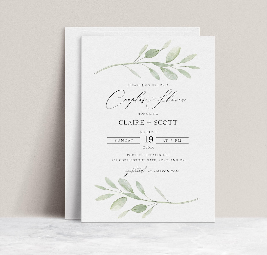 Couples Shower Invitation | Joint Wedding Shower Invite Printable ...