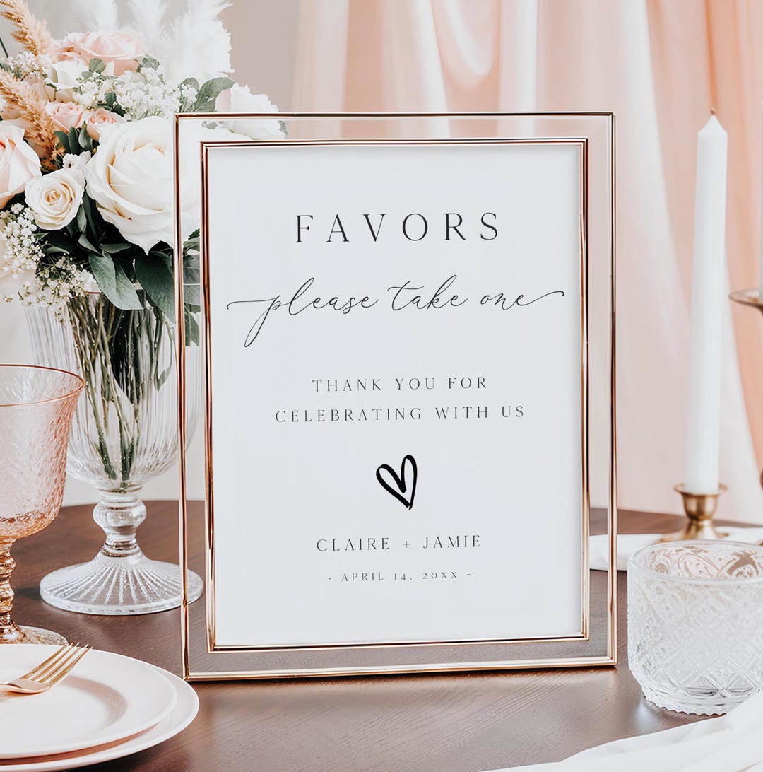 Wedding Favor Sign Printable | Please Take One Wedding Sign | Elegant ...