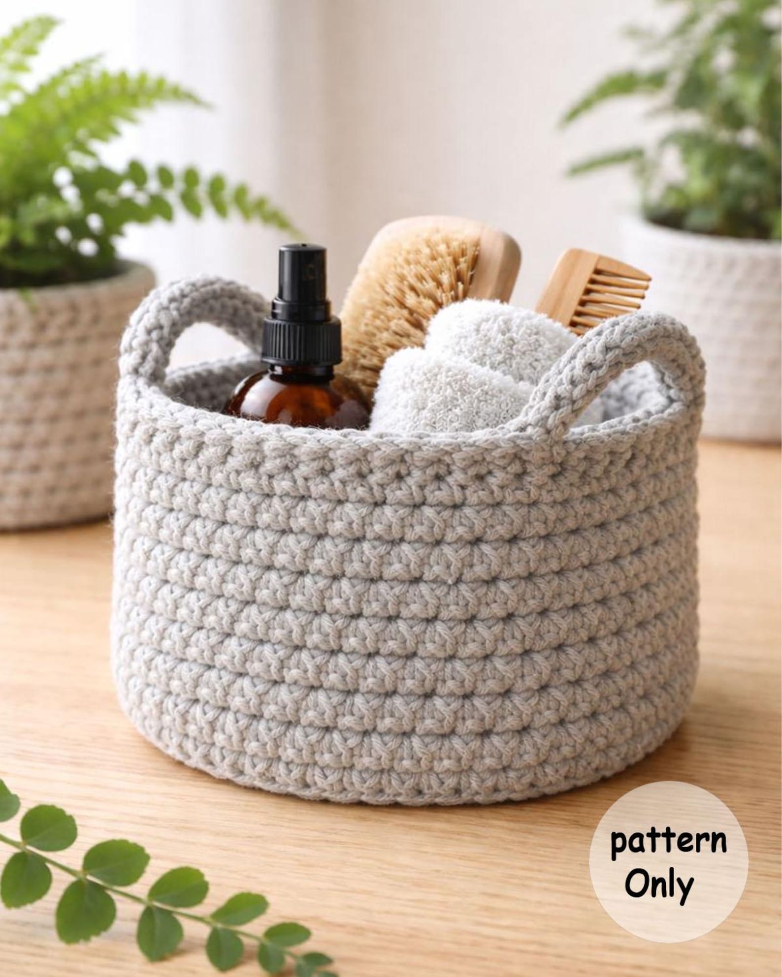 Easy Crochet Storage Basket Pattern – Modern Organizer With Handles - Etsy
