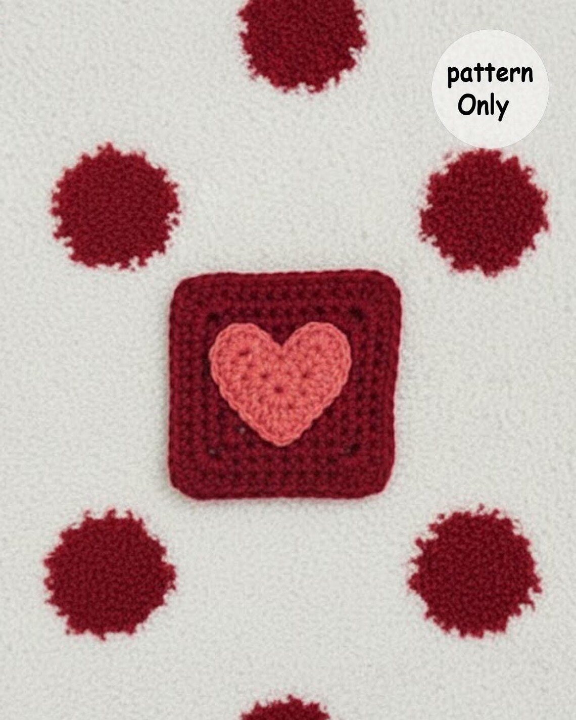 Heart Granny Square Crochet Pattern, Beginner DIY (PDF) - Etsy
