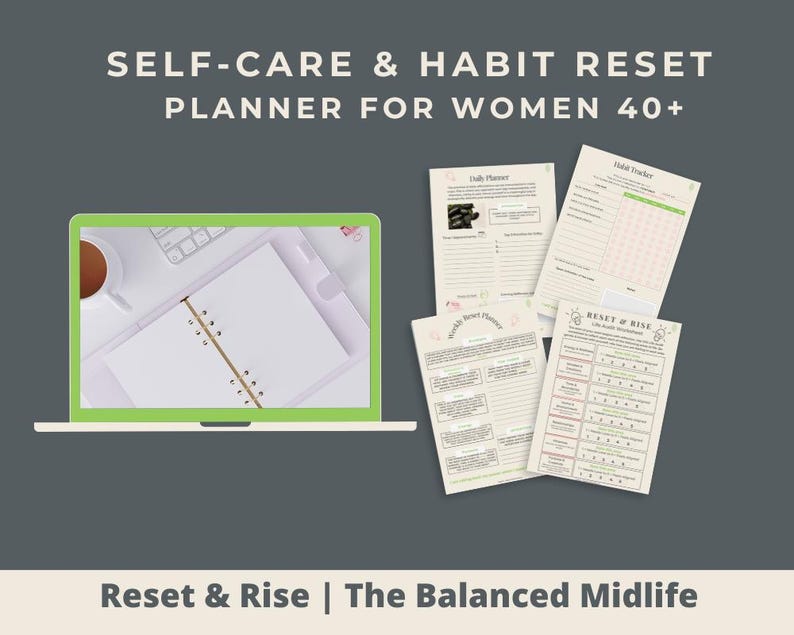 Reset and Rise Planner + Toolkit | Printable Self-care Habit Journal ...