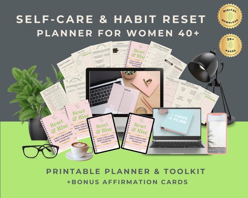 Reset and Rise Planner + Toolkit | Printable Self-care Habit Journal ...