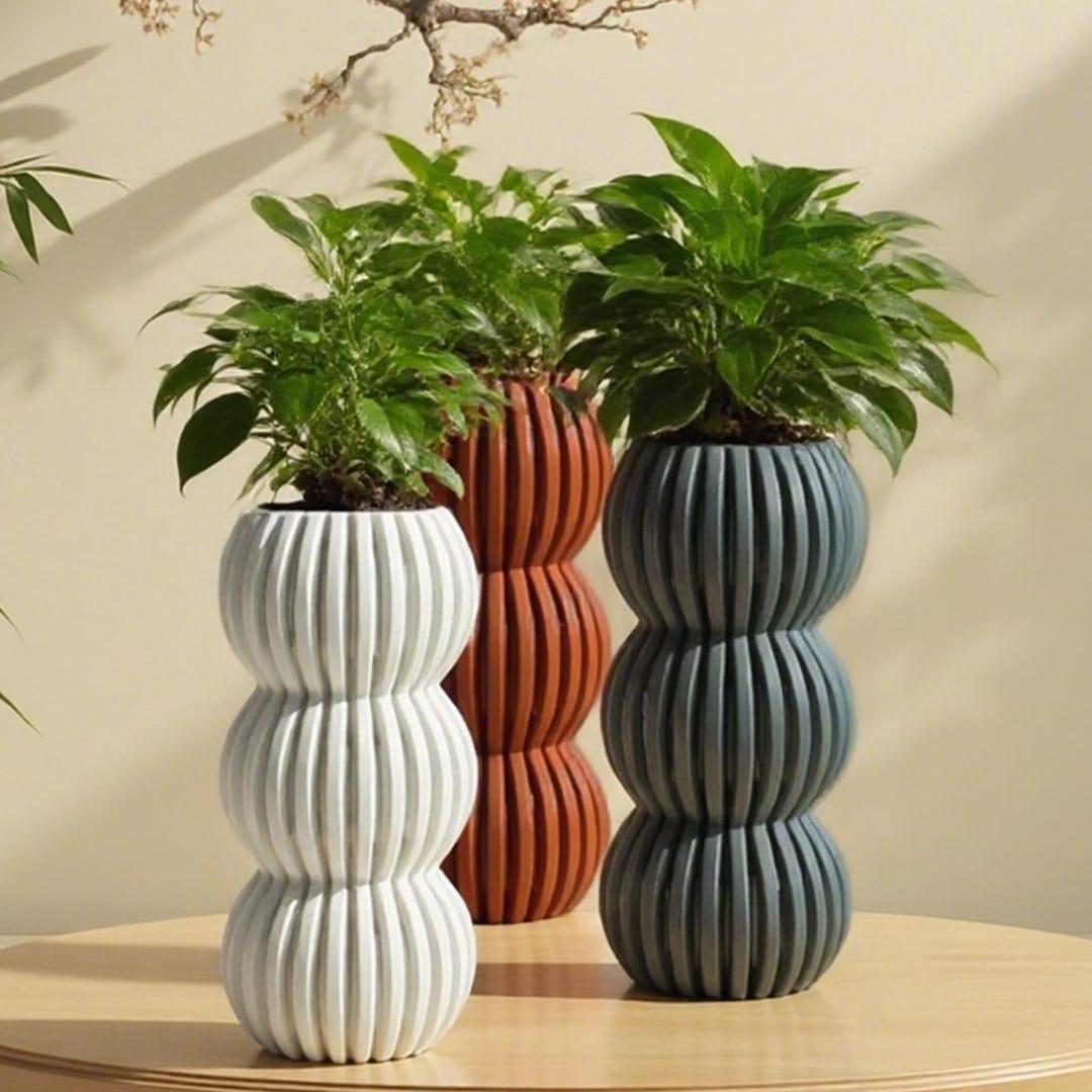 Modern Textured Vase "vorta" for Dried or Fresh Flowers, Housewarming ...
