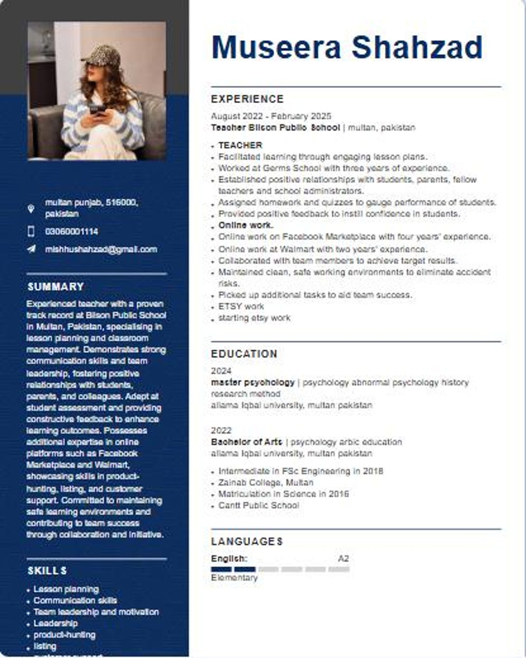 CV Template Professional Modern Design, Easy Editable Resume Format for ...