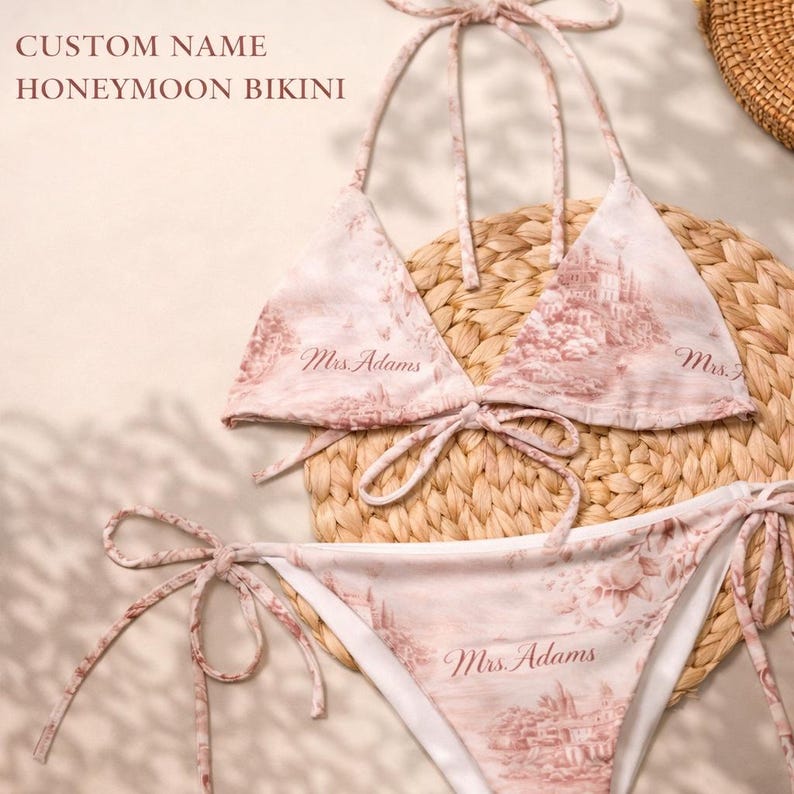 Personalized Bride Bikini Custom Mrs Swimsuit Honeymoon Outfit Bridal ...