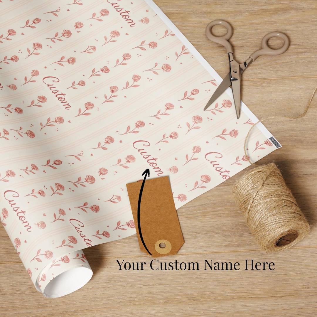 Custom Floral Rose Wrapping Paper: Personalized Wedding Gift Wrap - Etsy