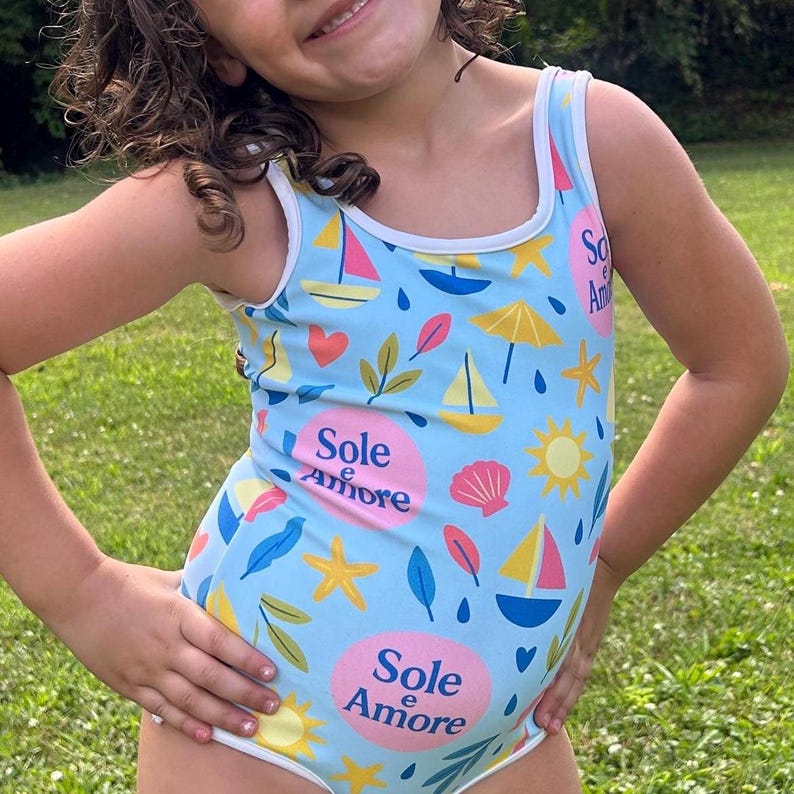 Toddler Girl Swimsuit Summer Beach One Piece Kids Bathing Suit Italian