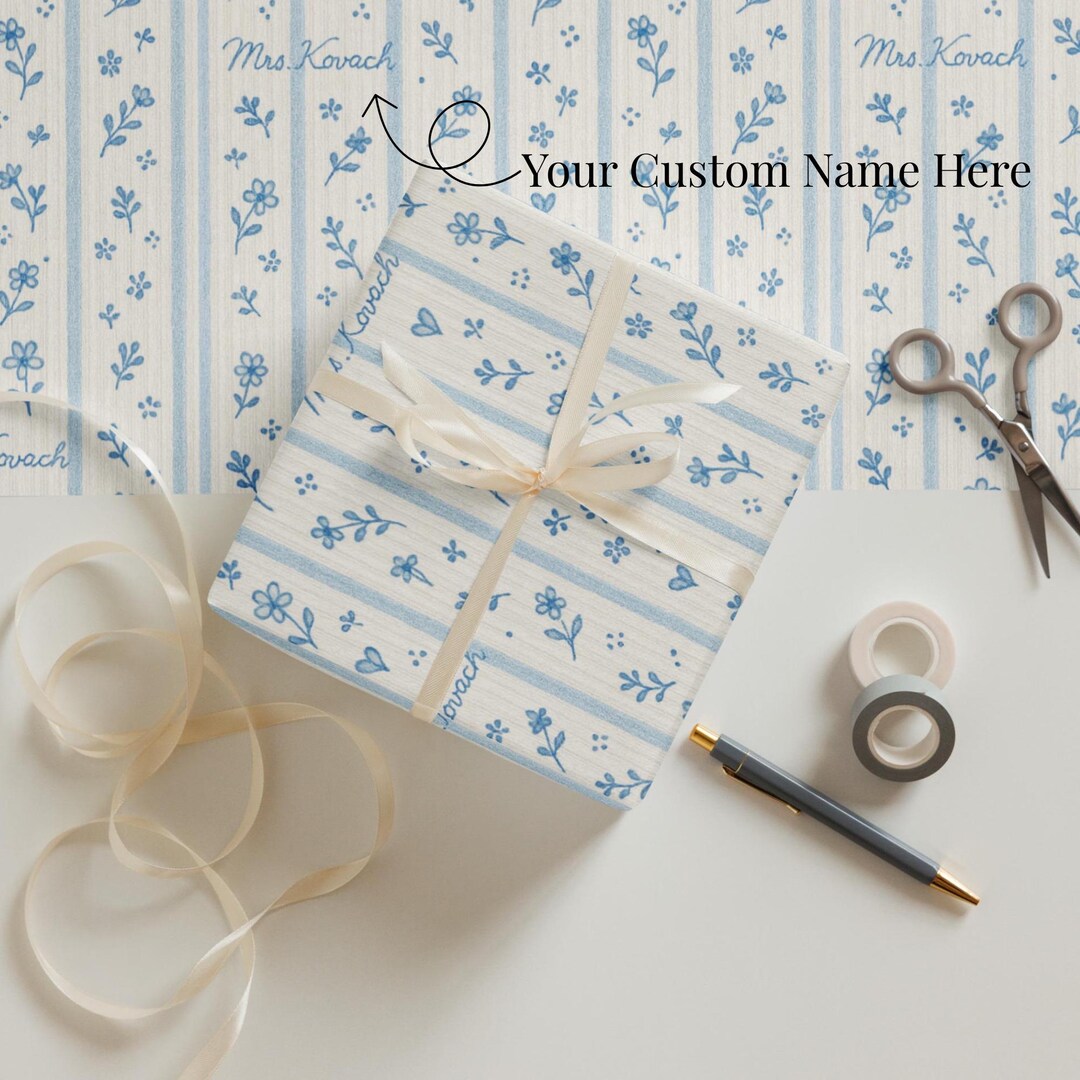 Personalized Wrapping Paper Custom Name Gift Wrap Sheets Wedding ...