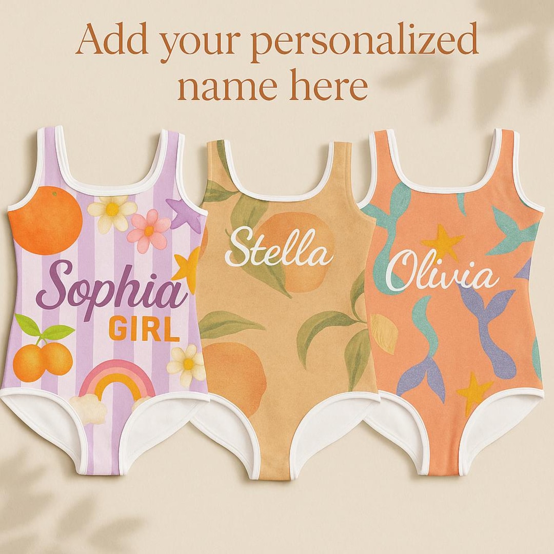 Personalized Girls One Piece Swimsuit Custom Toddler Bathing Suit ...