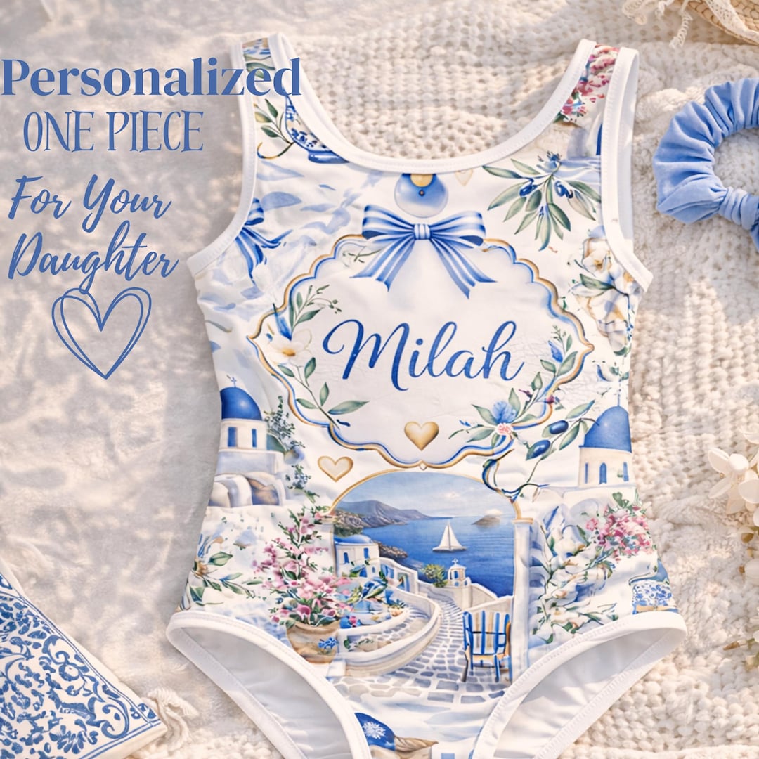 Personalized Kids Swimsuit Custom Name Bathing Suit Girls One Piece ...
