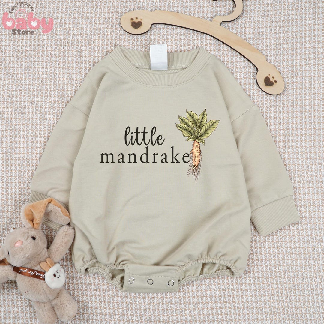 Little Mandrake Baby Long Sleeve Romper, Baby Shower Gift, Mandrake ...