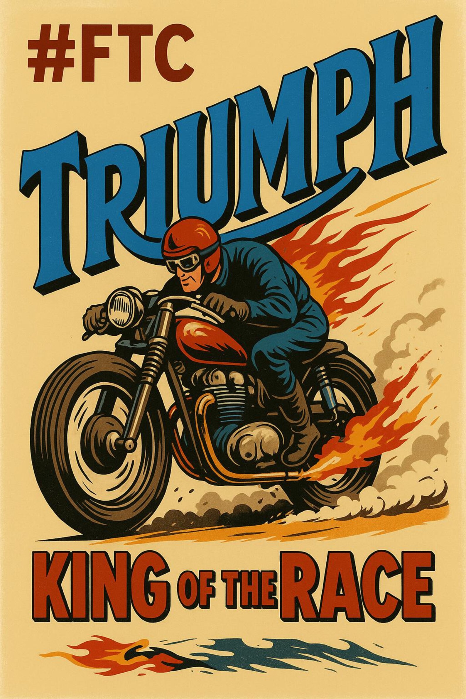 Racing Poster Collection - Triumph – King of the Race - Etsy