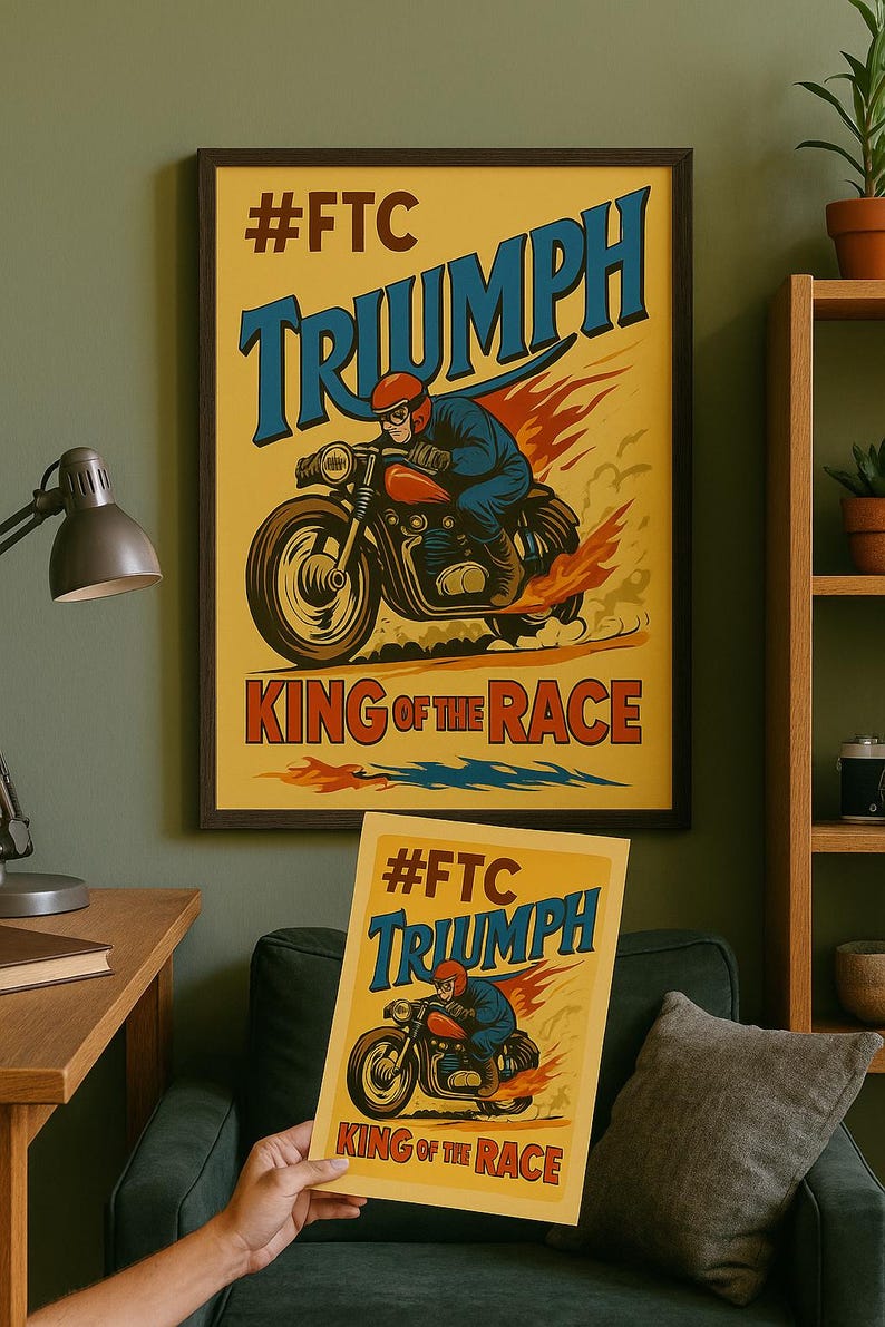 Racing Poster Collection - Triumph – King of the Race - Etsy