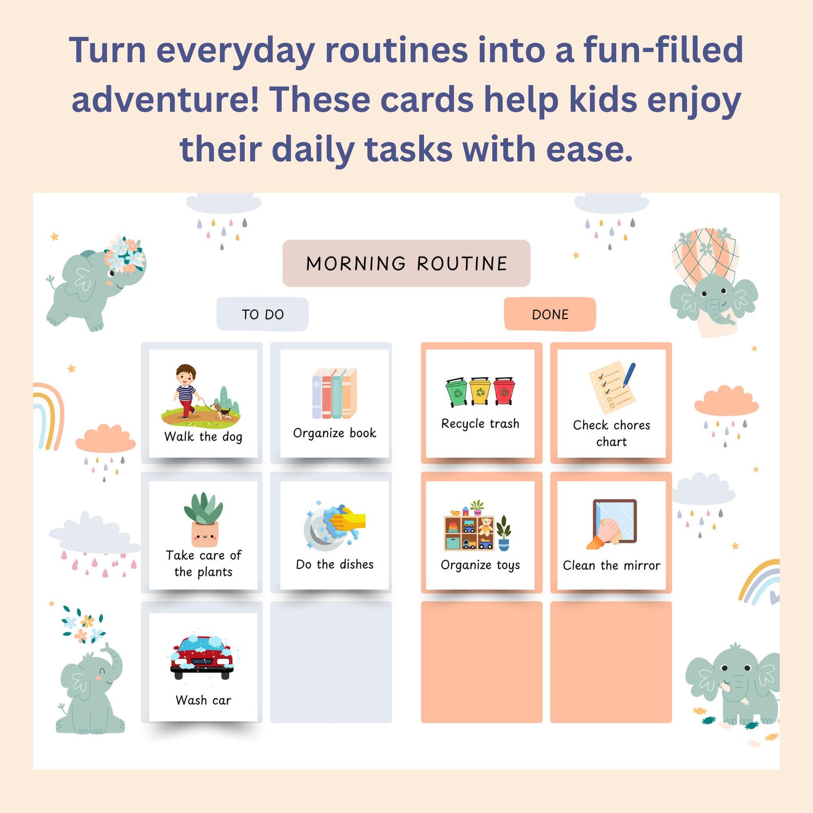 Visual Routine Cards for Kids: Autism, ADHD, Toddler Chores (PDF ...