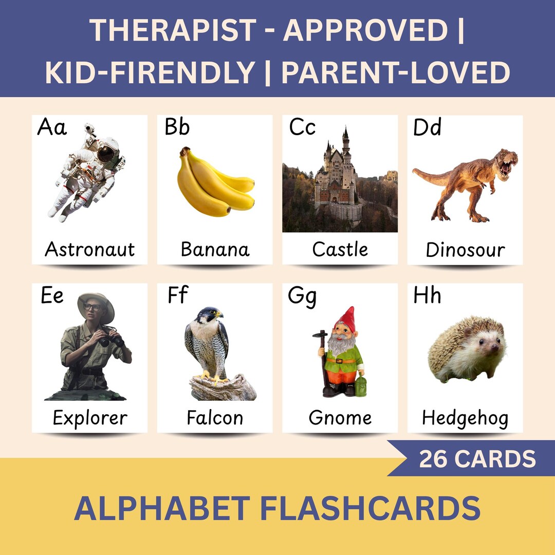 26 ABC Printable Alphabet Flashcards ABC Cards for Toddlers, Montessori ...