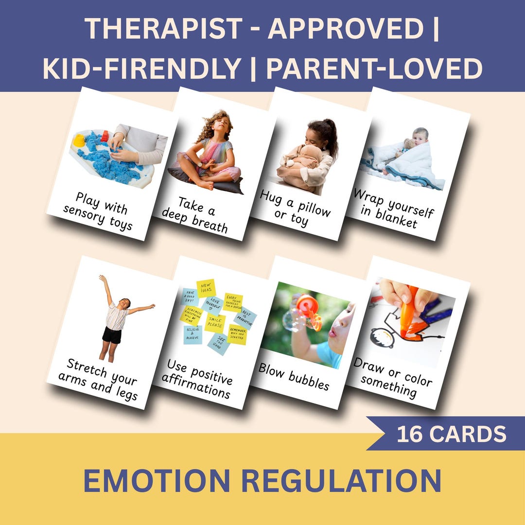 Emotion Regulation & Calm Down Cards for Kids – Real Photo Flashcards ...