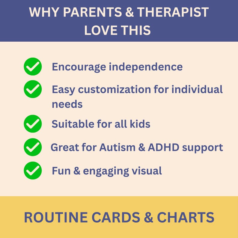 Visual Routine Cards for Kids: Autism, ADHD, Toddler Chores (PDF ...