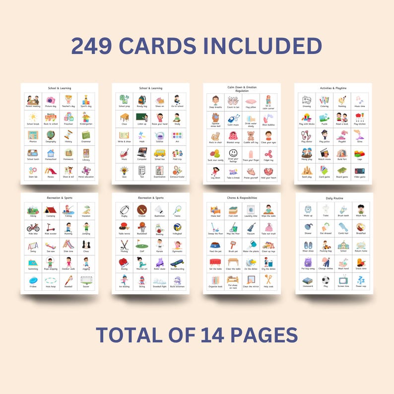 Visual Routine Cards for Kids: Autism, ADHD, Toddler Chores (PDF ...