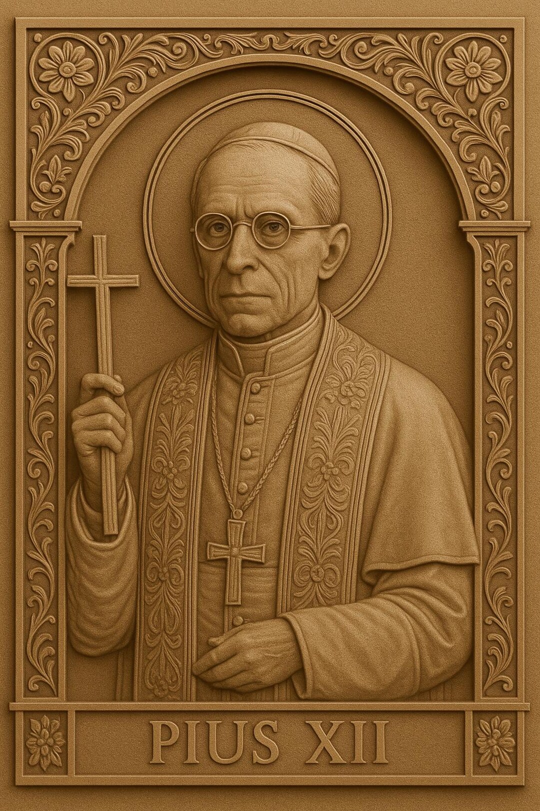 Pope Pius XII Icon – Digital PNG File – Laser Engraving – 3D Illusion ...