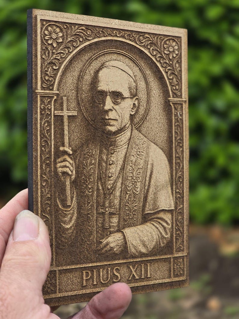 Pope Pius XII Icon – Digital PNG File – Laser Engraving – 3D Illusion ...