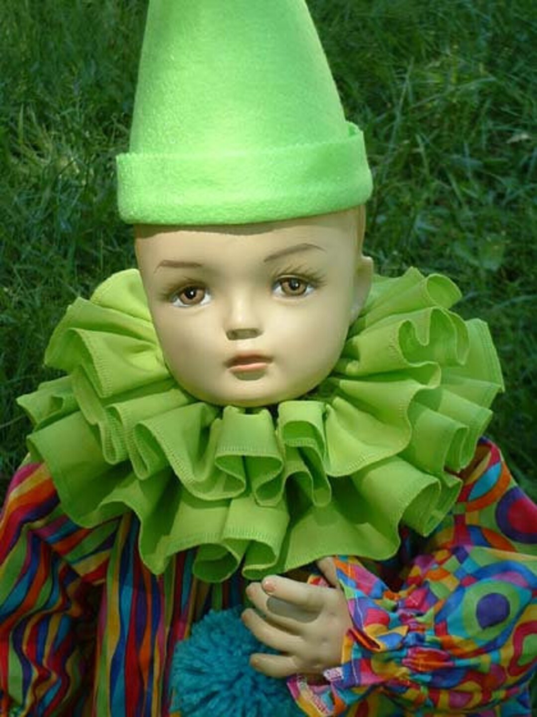 J004 Gorgeous Cotton Double Ruffle Adult's Clown Collar & Cuffs Set You ...