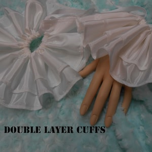 C236 Taffeta Neck Ruff and Cuffs Gorgeous Double Ruffle OR Double Layer ...