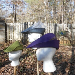 L012 Unisex Medieval Renaissance Bycoket Robin Hood Hat Made to Order ...