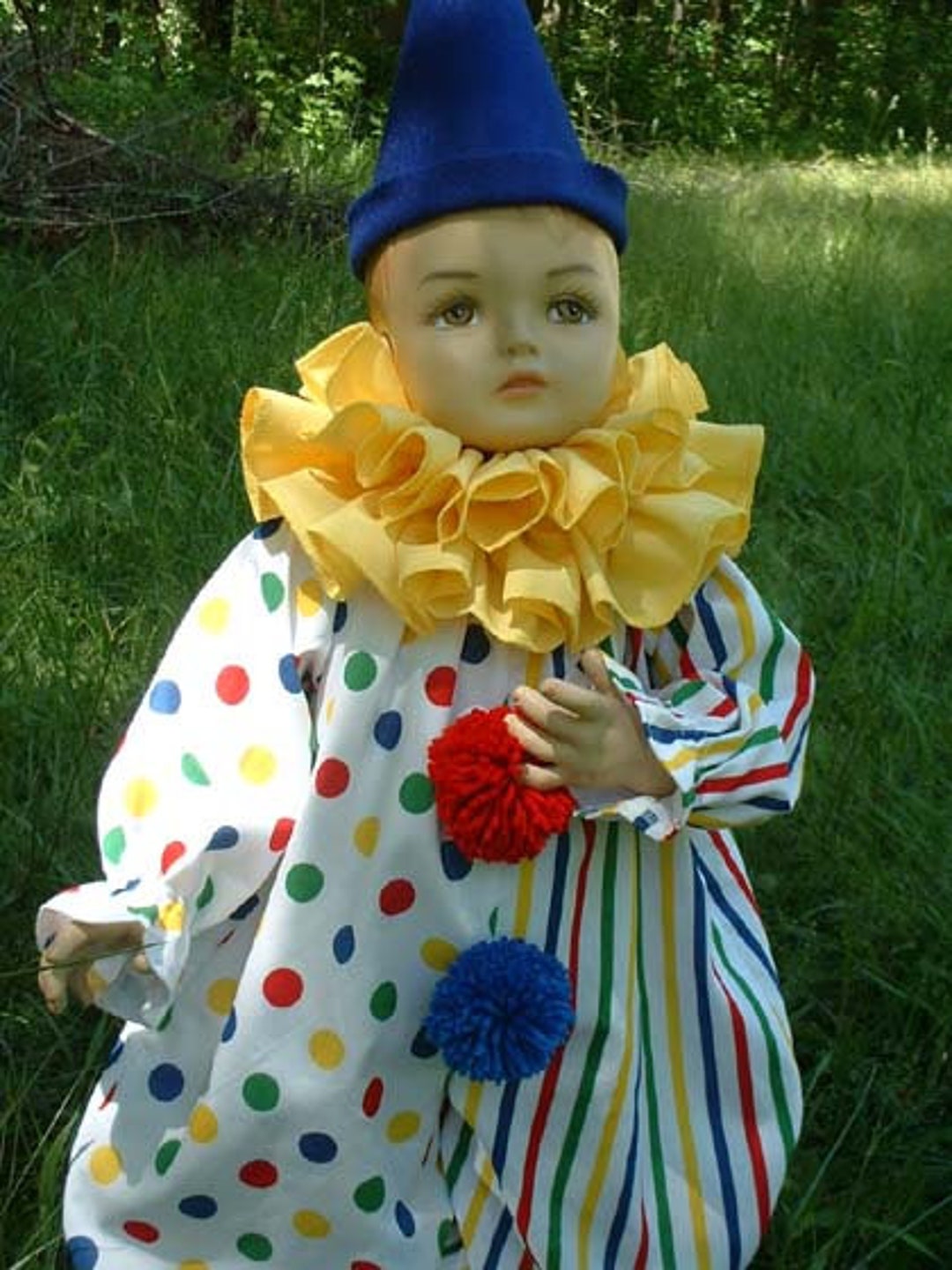 C307 Bright & Colorful "bingo" Clown "bingo" Circus Clown Costume ...