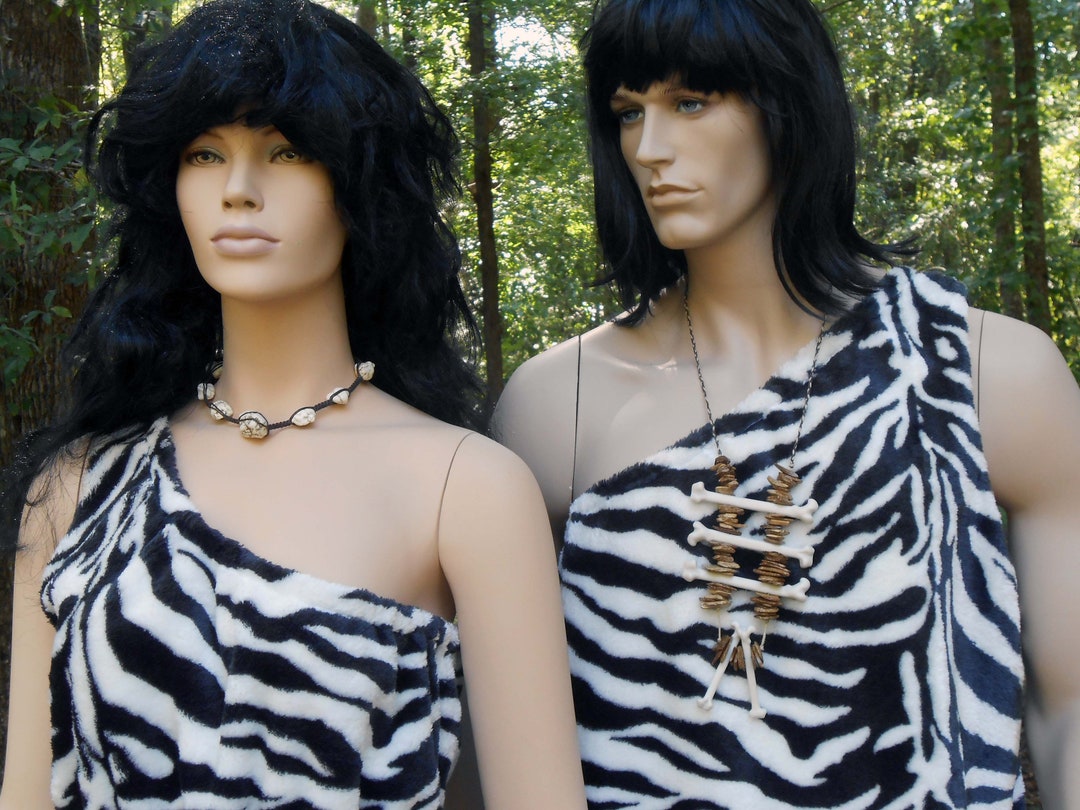 K006 Stone Age Prehistoric Caveman Cavewomen Halloween Costume Men ...