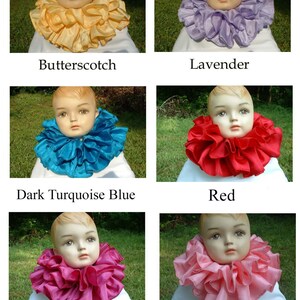 C236 Taffeta Neck Ruff and Cuffs Gorgeous Double Ruffle OR Double Layer ...