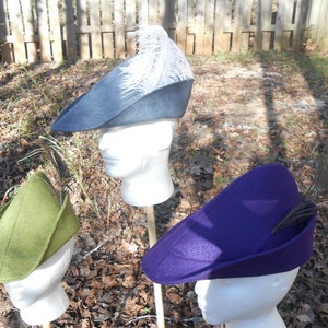 L012 Unisex Medieval Renaissance Bycoket Robin Hood Hat Made to Order ...