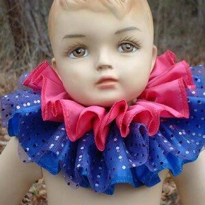 F019 Neck and Wrist Ruffs Circus Collar and Cuffs Gorgeous | Etsy