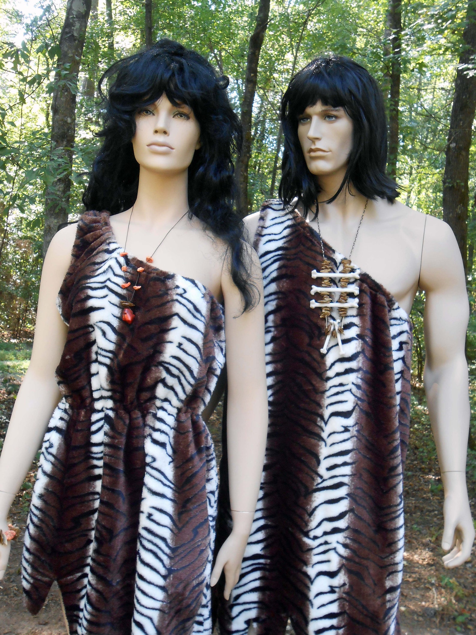 K006 Stone Age Prehistoric Caveman Cavewomen Halloween Costume Men ...