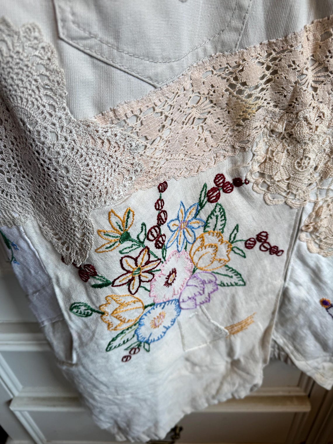 Unique Stunning Quirky Vintage Floral Embroidery Embellished Skirt 16 ...