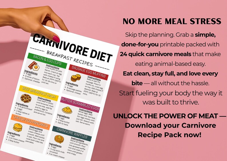Carnivore Diet Meal Plan - High Protein Chart - Carnivore Grocery List ...
