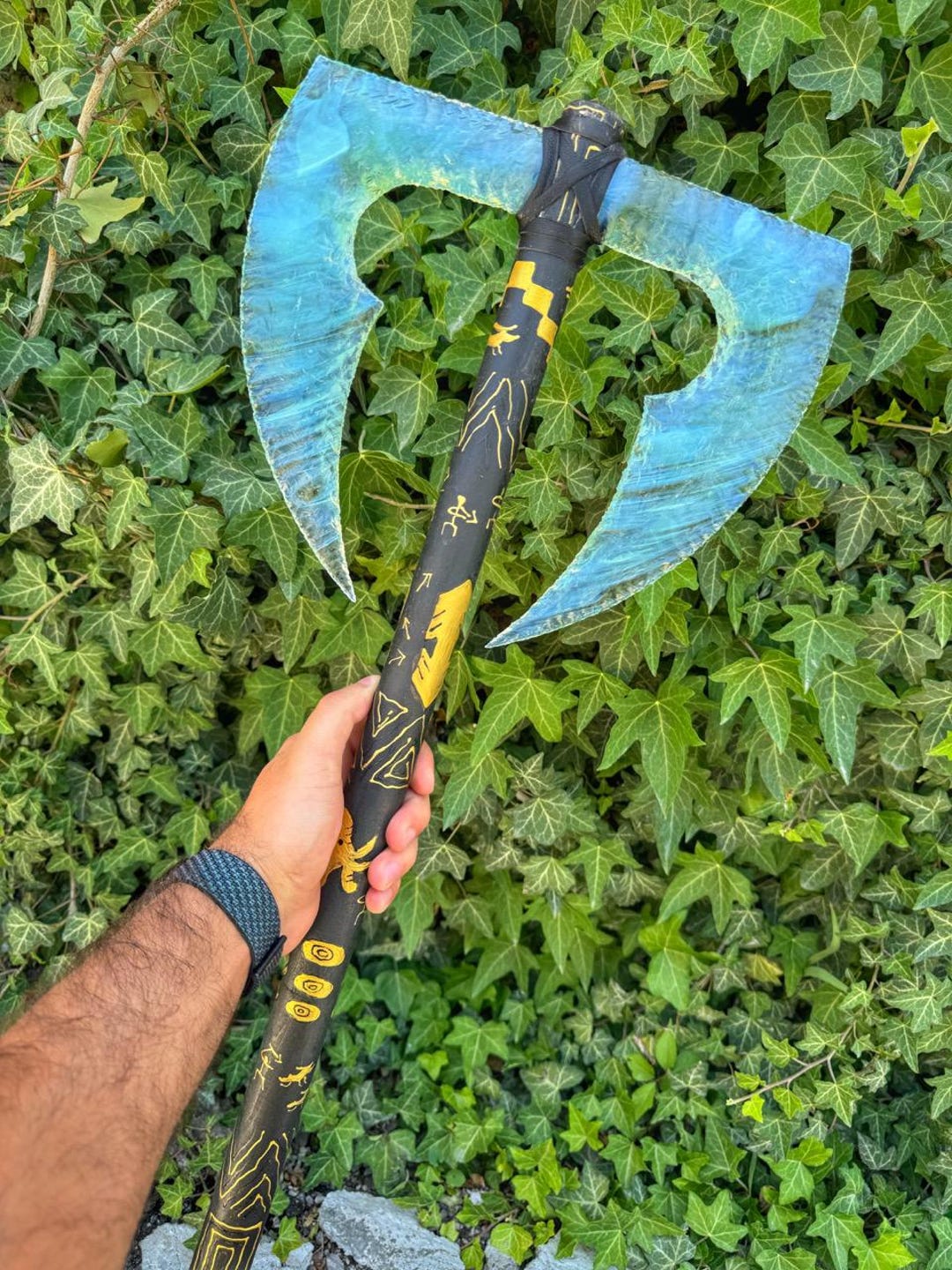 Handmade Imitation of Moonstone Axe – Razor Sharp Blade With Wood ...